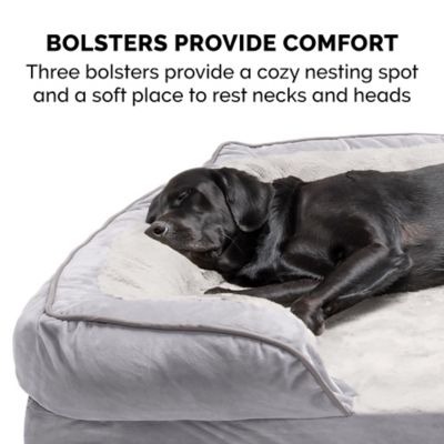 FurHaven Velvet Waves Perfect Comfort Memory Top Sofa Dog Bed