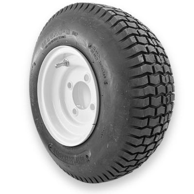 RubberMaster 18x6.50-8 4 Ply Turf Tire and 4 on 4 Stamped Wheel ...