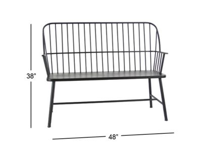 Harper & Willow 48 in. x 19 in. x 38in. Metal Grill Style High-Back ...