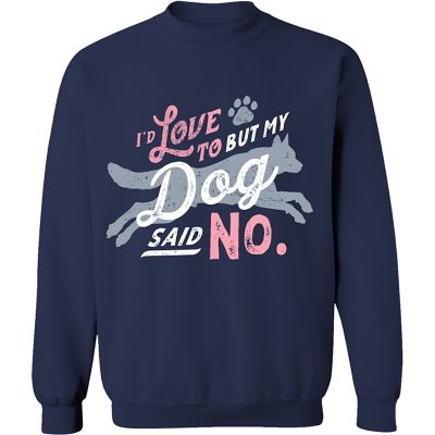 Goodie Two Sleeves Women's Long-Sleeve Dog Said No Fleece Crew Neck ...