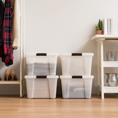 IRIS USA 45 qt. Buckle Up Storage Boxes, Pearl, 4-Pack at Tractor ...