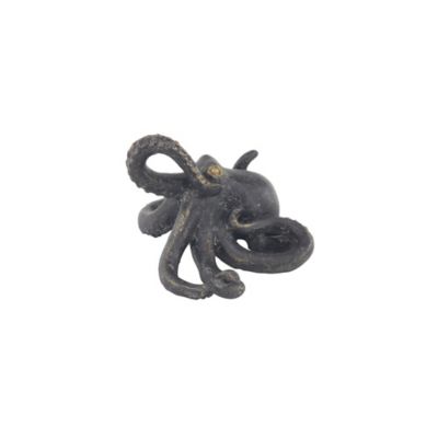 Harper & Willow Black Polystone Coastal Sculpture, Octopus, 5 in. x 11 ...