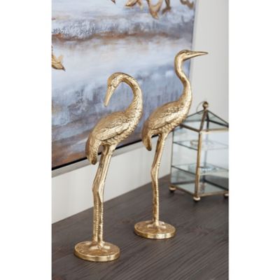 Harper & Willow Aluminum Country Flamingo Sculptures, 15 in., 17 in ...