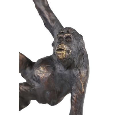 Harper & Willow Black Resin Modern Sculpture, Monkey, 23 in. x 7 in. x ...