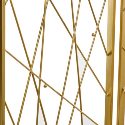 Harper & Willow Gold Metal Glam Room Divider Screen, 79 in. x 59 in. x ...