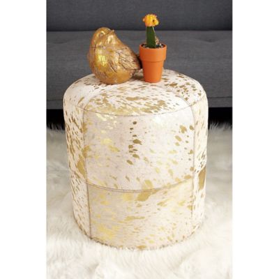 Harper & Willow Gold Wood Glam Ottoman Set, 17 in. x 16 in. x 16 in ...