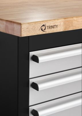 TRINITY 72 in. x 19 in. 8-Drawer Stainless Steel Rolling Workbench ...