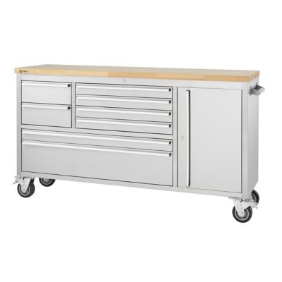 TRINITY 66 in. x 19 in. 8-Drawer Stainless Steel Rolling Workbench at ...