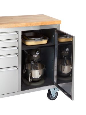 TRINITY 66 in. x 19 in. 8-Drawer Stainless Steel Rolling Workbench at ...