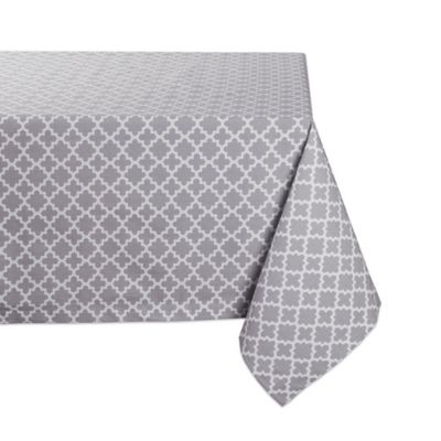 DII Nautical Blue Lattice Tablecloth, 60 x 84in.,Gray Lattice at ...