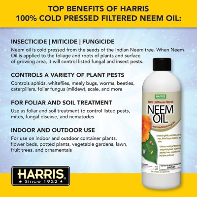 Harris 12 oz. Neem Oil Concentrate Spray for Plants, 100% Cold Pressed ...
