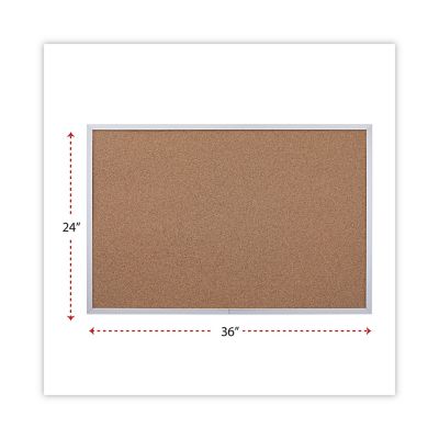 Universal Bulletin Board, Natural Cork, Satin-Finished Aluminum Frame ...