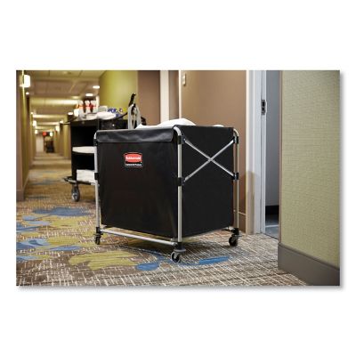 Rubbermaid 220 lb. 8-Bushel Collapsible Steel X-Cart, Black/Silver