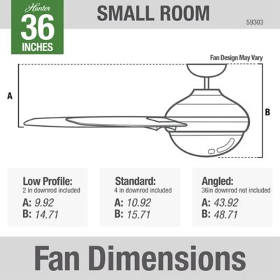 Hunter 36 in. 3-Speed Indoor Aker Ceiling Fan with LED Light Kit and ...