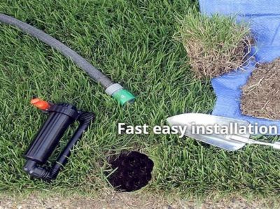 Quick Snap 5,000 sq. ft. Buried Sprinklers, 4 Automatic and Manual Hose ...