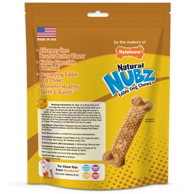 NUBZ Nylabone Peanut Butter Flavor Dog Chew Treats, 1.7 lb., 15 ct. at ...
