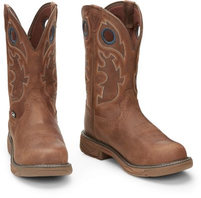 Justin Men's Rush Nano Round Composite Toe Waterproof Work Boots, 11 in.