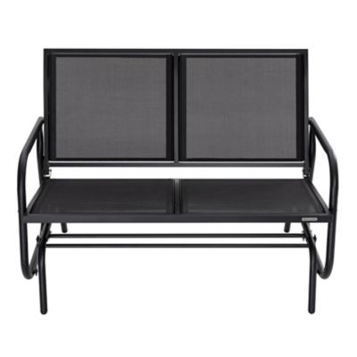Nuu Garden Outdoor Patio Loveseat Rocking Bench Glider, Black at ...