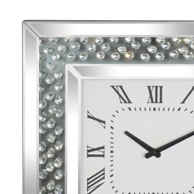 Harper & Willow 20 in. x 20 in. Glam Wood Wall Clock, Silver at Tractor ...