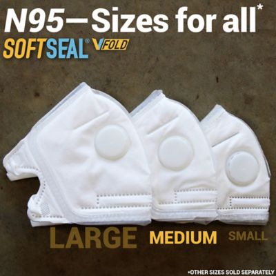 SoftSeal Silicon Molded N95 Certified Medium V-Fold Face Masks with ...