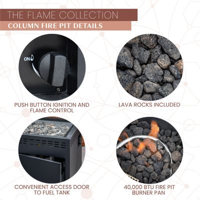 Mod Furniture Flame 40,000 BTU Column Fire Pit, FLAME1PCFP at Tractor ...