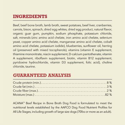 ACANA All Life Stages Premium Chunks Beef Recipe Wet Dog Food, 12.8 oz ...