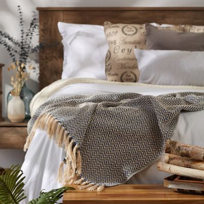 Design Imports Cotton Handloom Chevron Throw Blanket