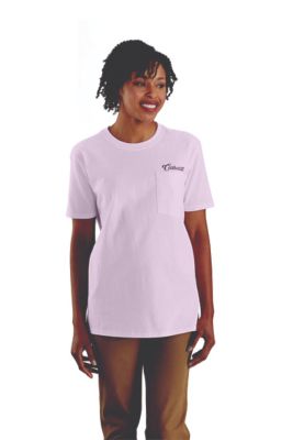 Carhartt Women's Short-Sleeve Loose Fit Heavyweight Pocket Script ...
