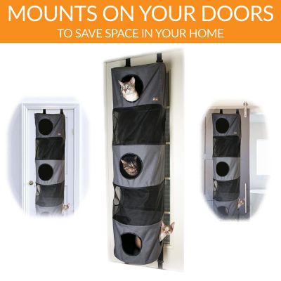 K&H Pet Products 65 in. 5-Story High Rise Hangin Cat Condo, Classy Gray