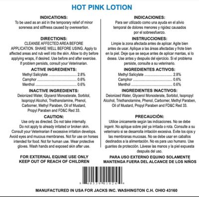 McTarnahans Hot Pink Astringent and Counter-Irritant Equine Lotion, 16 ...