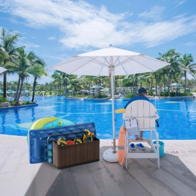 SummerCove Aluminum Pool Float Storage Basket, Outdoor Toy Rack and ...