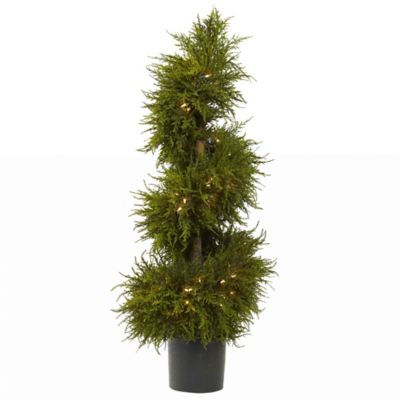 Nearly Natural 43 in. Cedar Spiral Topiary with Lights at Tractor Supply Co