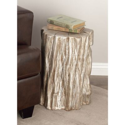 Harper & Willow Fiberglass Tree Trunk Accent Table, Silver at Tractor ...