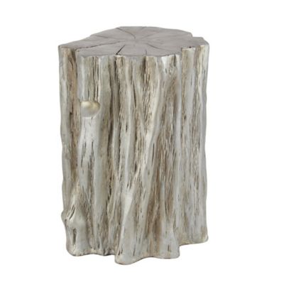 Harper & Willow Fiberglass Tree Trunk Accent Table, Silver at Tractor ...