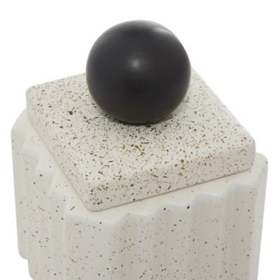 Harper & Willow White Ceramic Contemporary Decorative Jars, 7 in., 10 ...