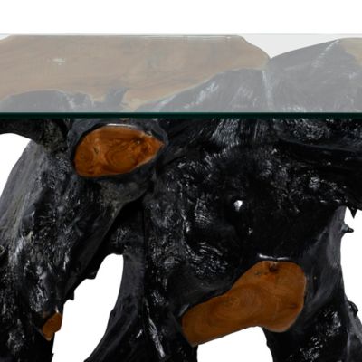 Harper & Willow Teak Wood Contemporary Console Table, 49 in. x 16 in. x ...