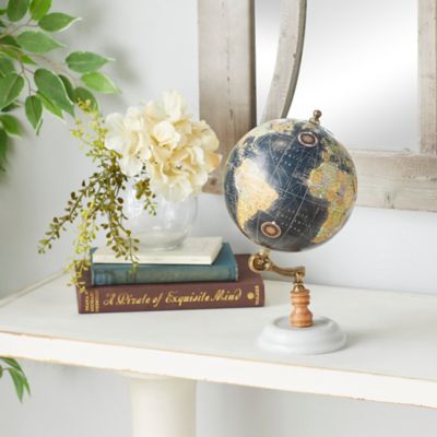 Harper & Willow Black Marble and Metal Contemporary Globe, 11 in. x 6 ...