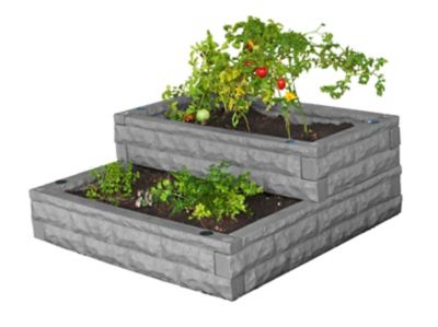 Good Ideas Garden Wizard 4 ft. Stone Self Watering Landscape Border ...