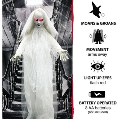 Haunted Hill Farm Life-Size Animatronic Bride, Indoor/Outdoor Halloween ...