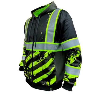 SafetyShirtz Unisex SS360 Stealth American Grit Enhanced Visibility Zip ...