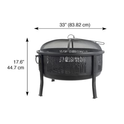 Blue Sky Outdoor 33 in. Barrel Fire Pit with Decorative Mesh Center at ...