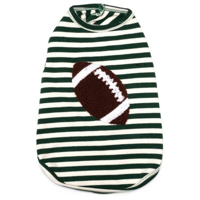 Worthy Dog Applique Football Graphic Sleeveless Dog T-Shirt, L,Green ...