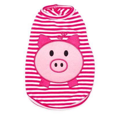 Worthy Dog Applique Wilbur Pig Graphic Sleeveless Dog T-Shirt, S,Pink ...