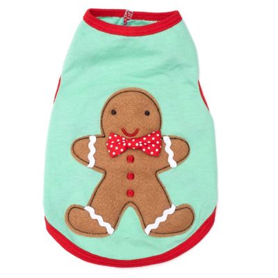 Worthy Dog Gingerbread Andy Applique Dog T-Shirt, XS,Mint Green at ...