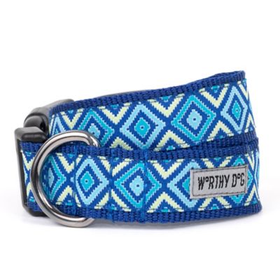 Worthy Dog Adjustable Graphic Diamond Dog Collar, XS,Blue at Tractor ...