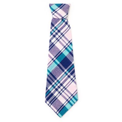 Worthy Dog Madras Plaid Adjustable Neck Tie Pet Collar Accessory