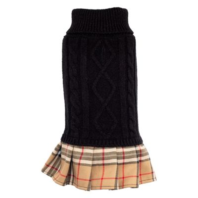 Worthy Dog Plaid Layered-Look Two-Fer Pet Pullover Turtleneck Dog ...