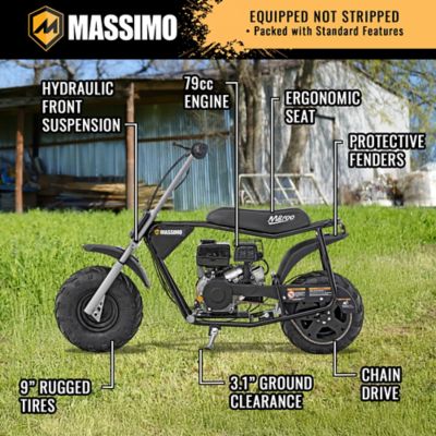Massimo MB100 79cc Gas Powered 2.5hp Mini Bike Motorcycle - Black at ...