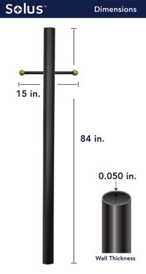 SOLUS 7 ft. Outdoor Direct Burial Aluminum Lamp Post with Cross Arm ...