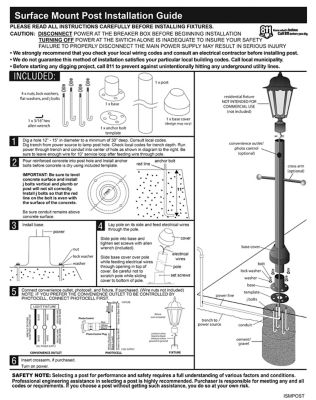 SOLUS 6 ft. Black Surface-Mount Aluminum Lamp Post with Cast Aluminum ...